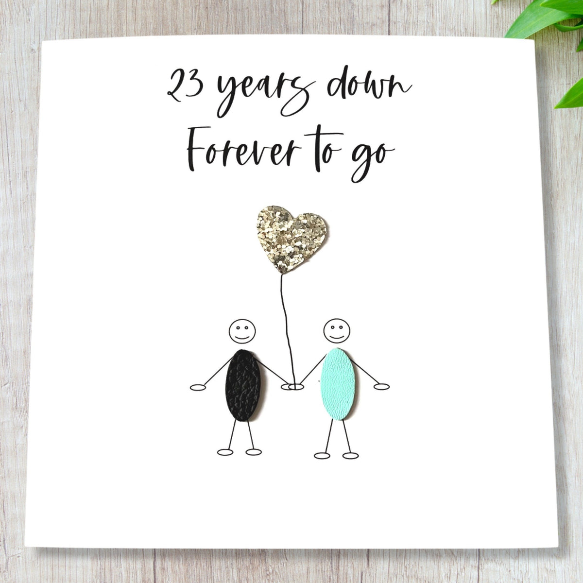 23rd Wedding Anniversary Card (Silver Plate Anniversary) 23 Years Down ...